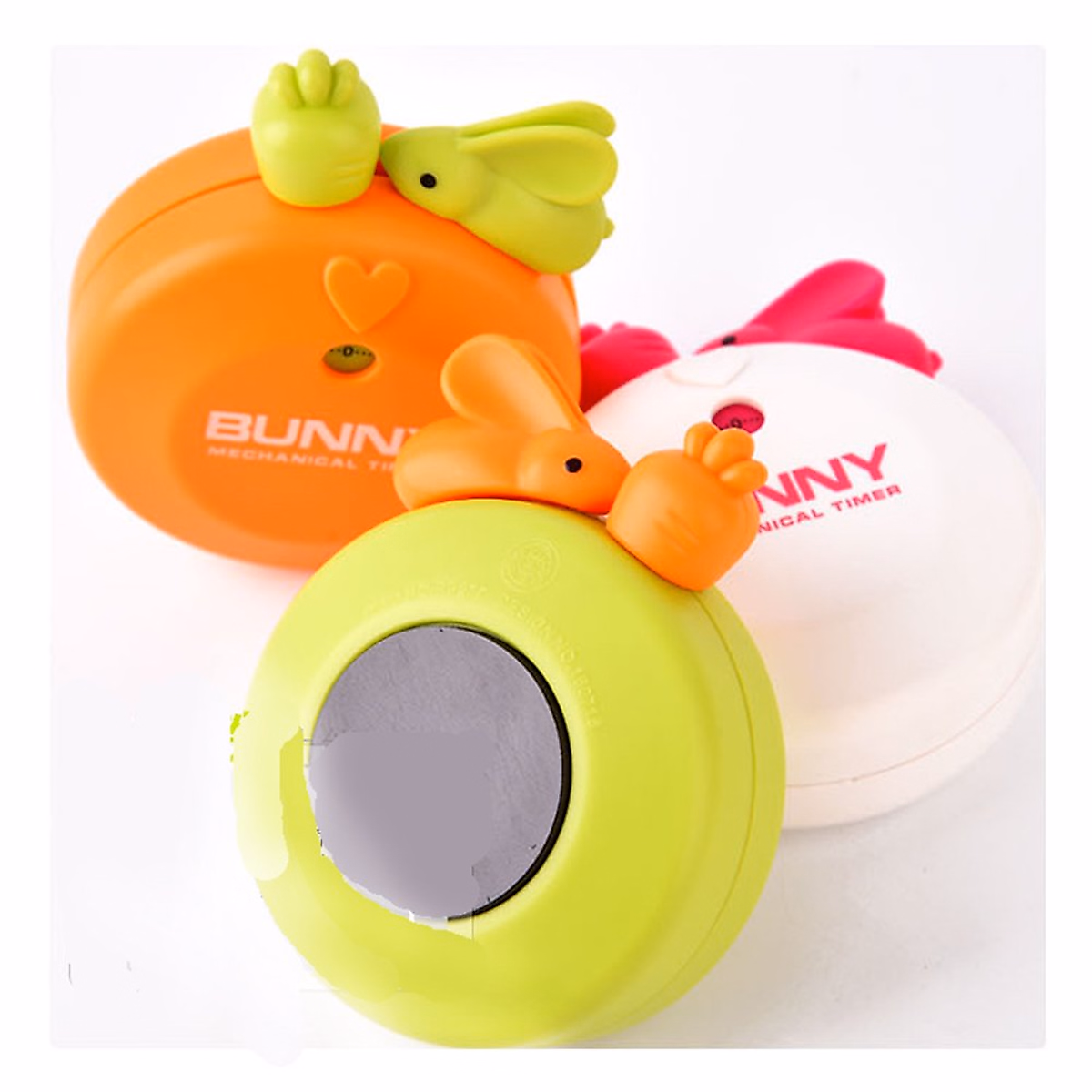 Golandstar Cute Cartoon Bunny Timers 60 Minutes Mechanical Kitchen Cooking Timer Clock Loud Alarm Counters Mini Size Manual Timer (Rose)