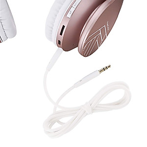 PowerLocus Bluetooth Headphones Over Ear, Bluetooth Headphone Rose Gold, Wireless Headphones Foldable, Hi-Fi Stereo, Soft Memory Foam Earmuffs, Built-in Mic & Wired Mode for iPhone,Android,PC,Laptops
