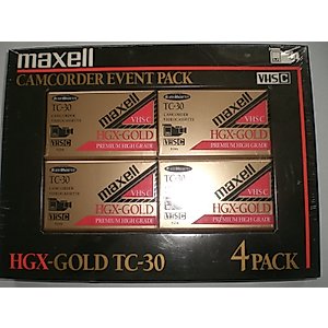 MAXELL HGX-GOLD VHS-C TC-30 4 PACK