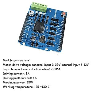 KOOBOOK 1Pcs L298P Shield R3 Motor Driver Module Expansion Board H-Bridge 2A for Arduino UNO 2560