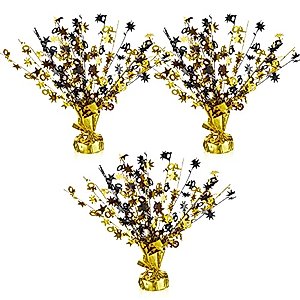 3 Pieces Happy 40th Birthday Centerpieces for Tables 40th Wedding Anniversary Party Supplies Metallic Gold Gleam for 40 Years Old Party Table Decorations, 14 Inches