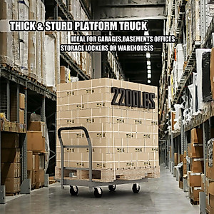 Heavy Duty Flatbed Cart, 2200LB Foldable Platform Truck Industrial Grade Weight Capacity, 48''L*24''W Platform Cart, Steel Hand Push Dolly Cart for Garden, Warehouse＆Yard