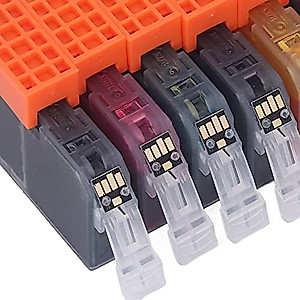 Ink Cartridge,ABS Printer Cartridge with Ink for PIXMA IP4870 IP4970 IX6560 Printer (BK BK C M Y GY 6 Colors)