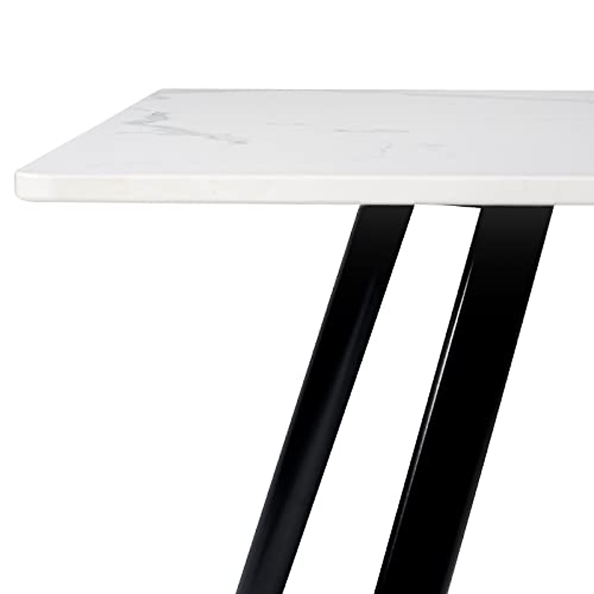62.9" Modern White Dining Table Sintered Stone Rectangula Small Table (1 Table)