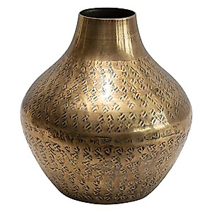 Creative Co-Op Hammered Metal Vase with Antique Finish