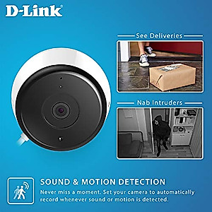 D-Link Outdoor Security Camera Wireless, Day Night Vision Home Surveillance Network System in Full HD (DCS-8600LH/LT-US) White