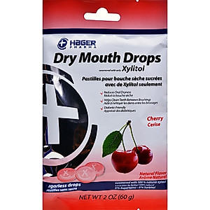 Hager Pharma Dry Mouth Drops with Xylitol, Cherry 2 oz ( Pack of 3)