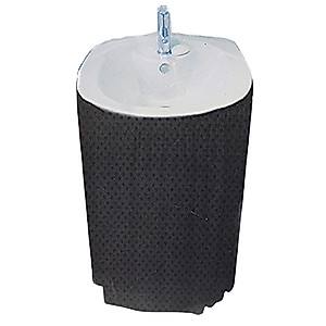 Diamond Stitch Fabric Bathroom Sink Skirt Utility Sink Waterproof Fits Standard Size Sinks Adds Bathroom Storage (Black) Large