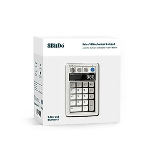 8Bitdo 18 Key Retro Mechanical Numpad, Supports PC & Standard Calculator Mode, Hot-swappable, PC Calculator Shortcut Button, Bluetooth/2.4G/Wired for Windows and Android - M Edition