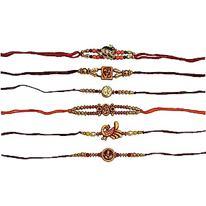 Religious Om Rakhi for Brother Bhai|Dora Rakhi Ganesha Rakhi for Brother Rakhi for Raksha Bandhan (Red)