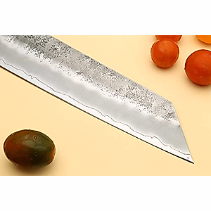 Yoshihiro Stainless Clad Nashiji Ginsan High Carbon Stain Resistant Steel Kiritsuke Multipurpose Chefs Knife (9.5"(240mm) & No Saya)