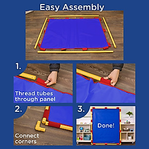 Children's Factory Big Screen PlayPanel, Kids Room Divider, Classroom Privacy Screen, Blue