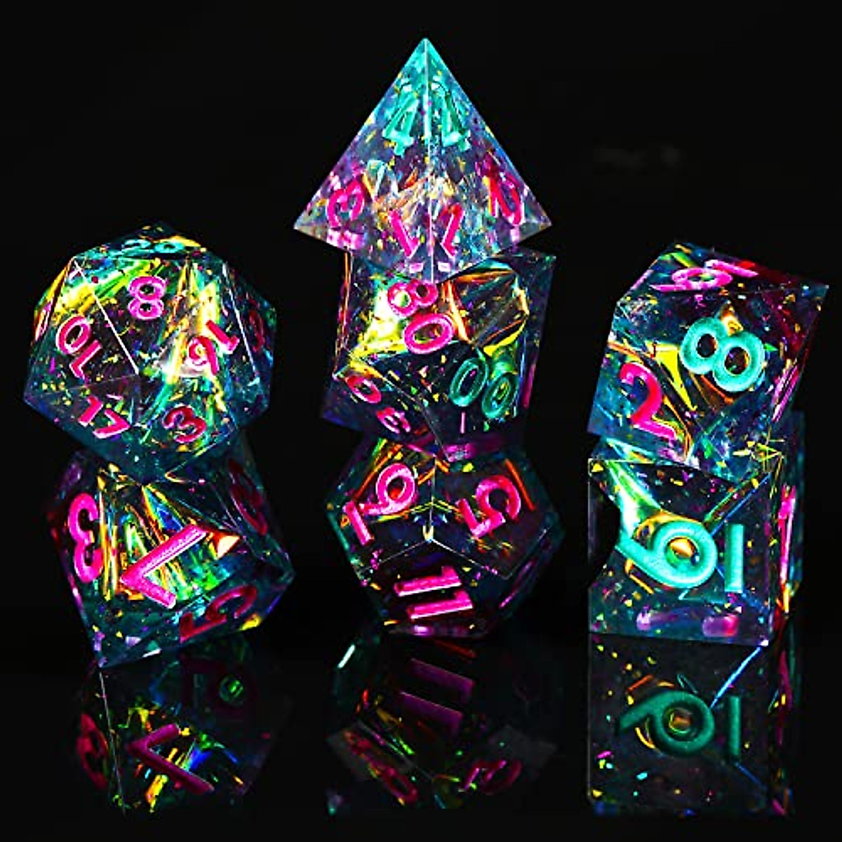 DND Dice,Dice Set, D&D Dice, Dungeons and Dragons Dice, Sharp Edge Dice for Table Games (Magic World)