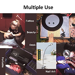 MICPANG Clip On Light Desk Lamp Led Table Clamp for Microblading Permanent Makeup Tattoo Eye Protection USB Reading Light with Adjustable Arm 2 Light Modes Suitable for Skincare Beauty Salon Manicure