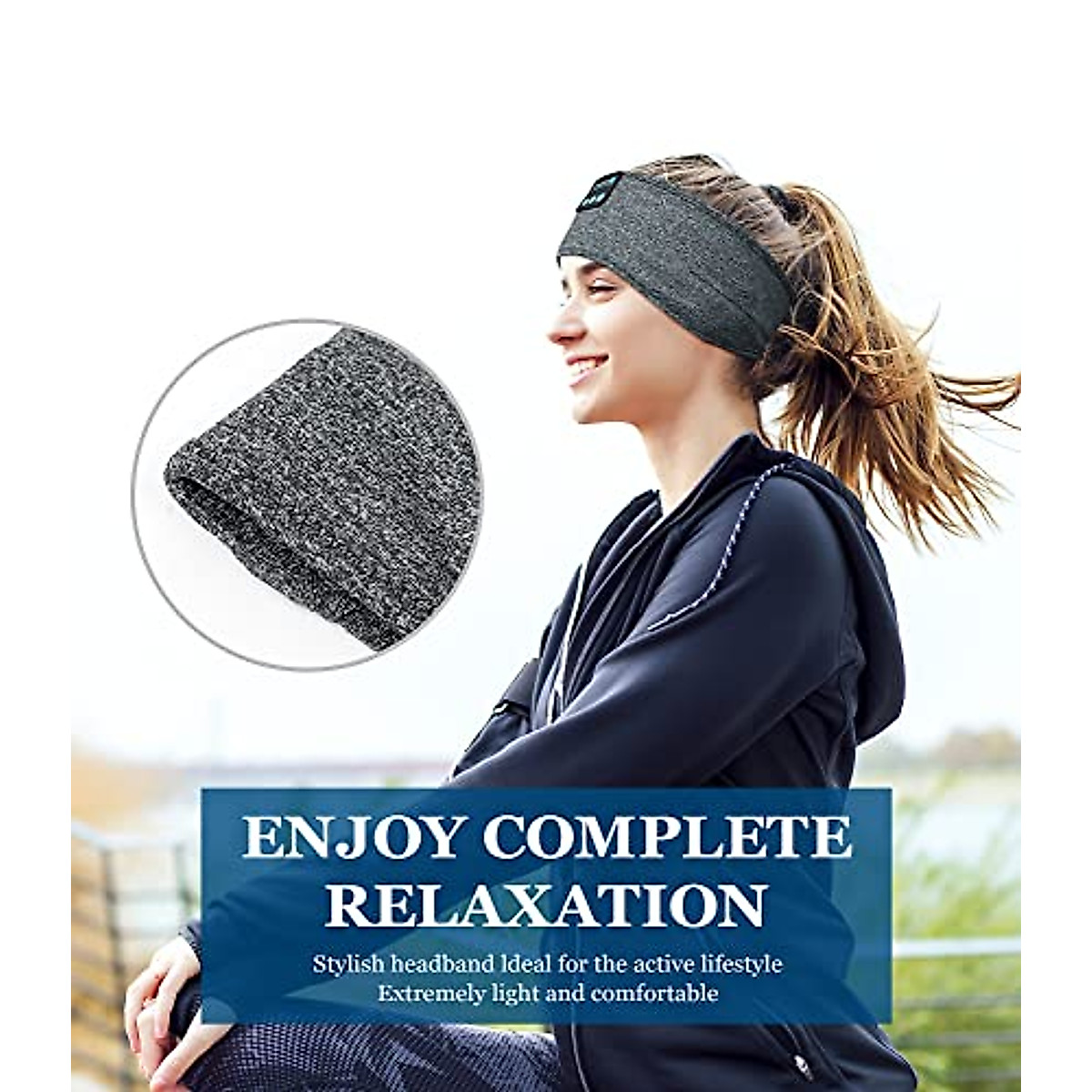 POSNIUD Sleep Headphones Bluetooth Sleeping Headband Sleeping Headphones Cozy Headphones, Ultra-Soft Long Time Play Headphone Band for Side Sleepers, Sleeping Gifts for Women Men