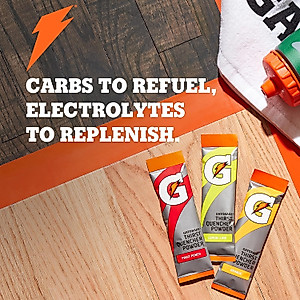 Gatorade - 3944 Powder Variety Pack (Lemon-Lime, Orange, Fruit Punch, Riptide Rush), 21-Ounce Pouches (Pack of 32)