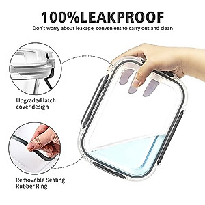 S SALIENT 24 Pieces Glass Food Storage Containers with Lids,Glass Meal Prep Containers Set with Locking Lids,Airtight Glass Lunch Container for Kitchen,BPA Free(12 Lids & 12 Containers)