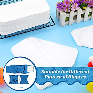 Tondiamo 20 Pieces Dog Diaper Pads Washable Reusable Replaceable Diapers Liner Pads for Small Medium Dog (Male, Medium) white