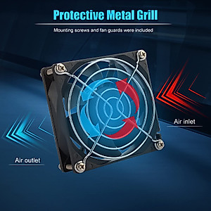 KEYFANCLUB 80mm x 25mm 12v Fan 2-Pin Replacement for Computer Case RV Refrigerator Power Supply Greenhouse Electronic Box Cooling