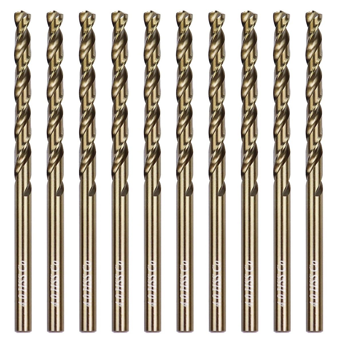Sipery 5/32" Cobalt Drill Bits(10Pcs), M35 HSS Metal Jobber Length Twist Drill Bit Set for Hard Metal, Stainless Steel, 4mm