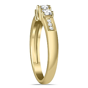 1/2 Carat TW Diamond Three Stone Ring in 10K Yellow Gold (K-L Color, I2-I3 Clarity)