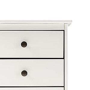 Walker Edison Traditional Wood 3 Drawer Nightstand Side Table Bedroom Storage Drawer and Shelf Bedside End Table, 18 Inch, White