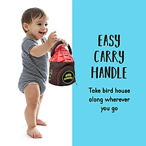 Talking Plush Audubon Birds | Audubon Stuffed Bird | Talking Bird Toy | Audubon Bird Stuffed Animals | Plush Birds with Authentic Sound | Includes 4 Talking Birds | Plush Bird House Shaped Carrier