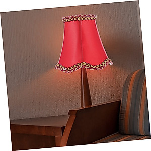 GARVALON 1pc Clip Bulb Lampshade White Chandelier Red Light Bulbs Lamp Shades for Table Lamps Floor Light Lampshades Gold Lamp Shades Small Lamp Shades Clip on Bulb Light Accessory Red Hood