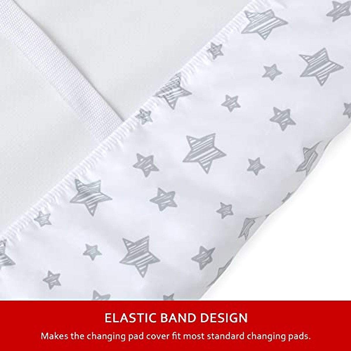 Changing Pad Cover for Boys Girls 2 Pack, Lovely Print Soft Unisex Diaper Change Table Sheets and Changing Pad Liner Bassinet Liner Waterproof, Warm On Baby's Back Bamboo Terry Thick Cushion 3 Count