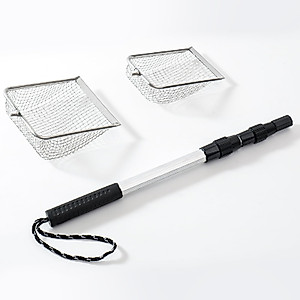 Polarduck Cat Litter Scoop for Litter Box: Long Handle Metal Cat Poop Scooper Extendable Heavy Duty & Non-Stick with Extra Small Kitty Litter Scoop & Litter Scoop Holder | Chicken Coop Pooper Scooper