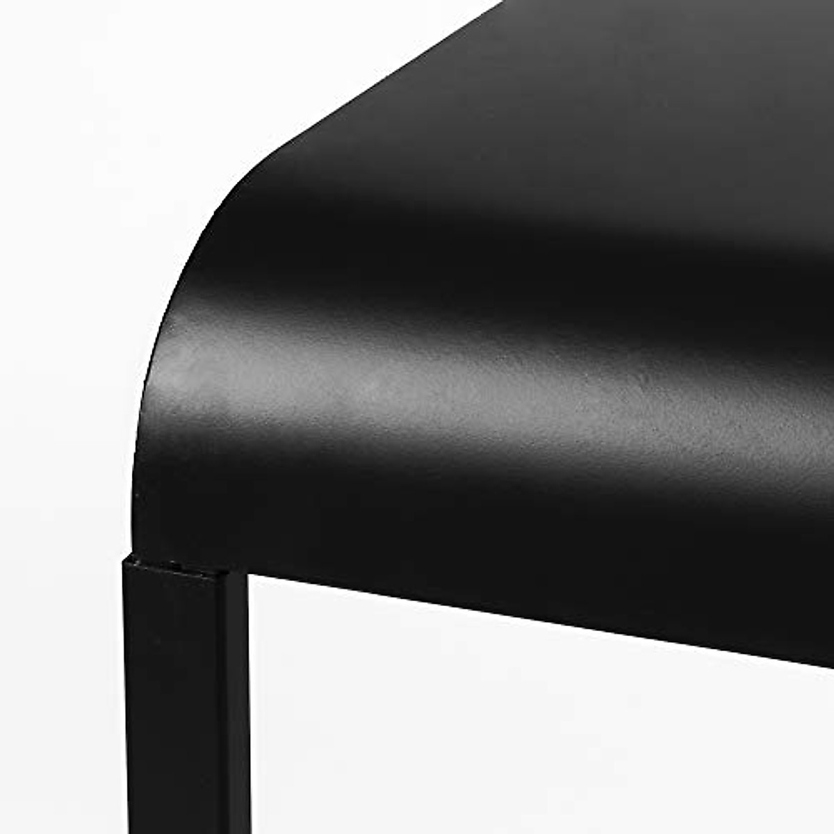 American Art Decor Black Mobile, Portable, & Compact Home Office C-Shaped Desk