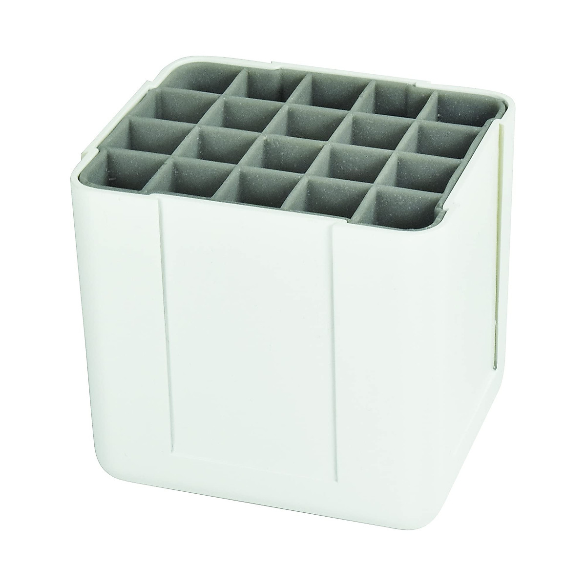 Deflecto Interlocking Marker Organizer, Desk and Craft Organizer, Stores up to 20 Markers, White, 4 1/4"W x 4"H x 4 3/8"D (29123CR)