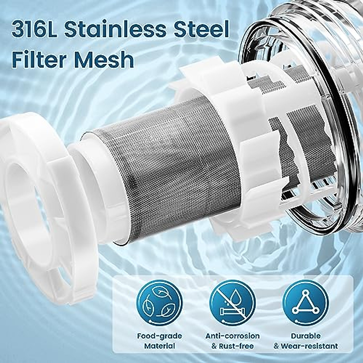 Vortopt Spin Down Sediment Water Filter,Automatic Flushing,Whole House Water Filter for Well Water,Protect Other Filter Systems and Appliances,40 Micron Flushable Prefilter Filtration, Q700