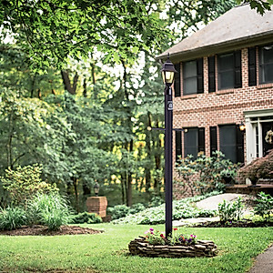 Design House 579714 Traditional Outdoor Lamp Post with Plastic Cross Arm and Outlet for Driveways and Porches 80-Inch by 3-Inch Black