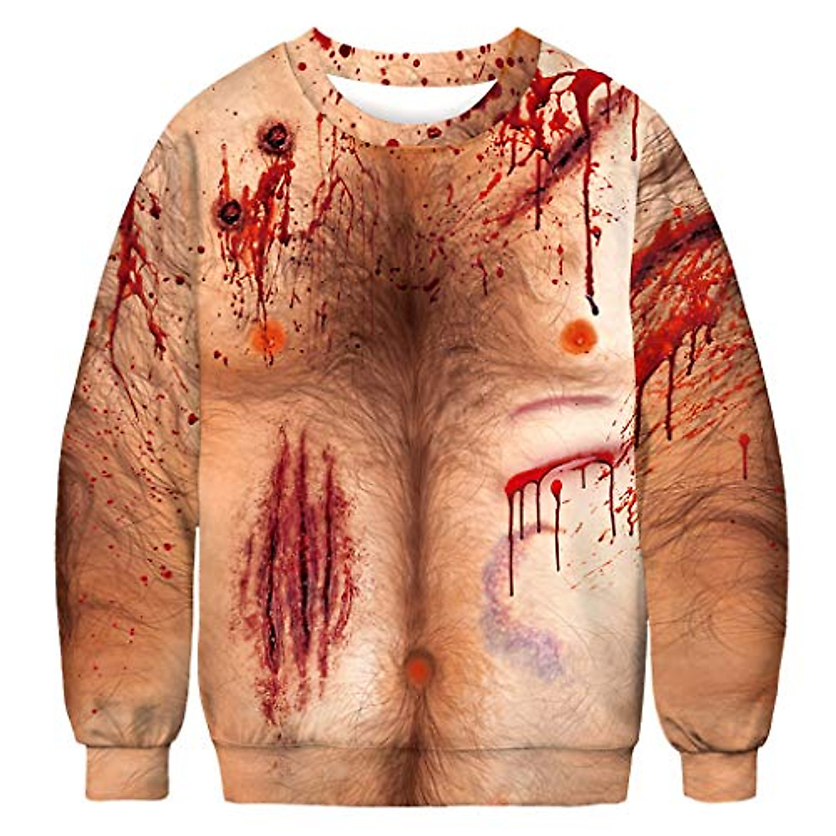 Women's Sweatshirt Thenlian Mens Casual Scary Halloween 3D Print Party Long Sleeve Hoodie Top Blouse(M, Red 2)