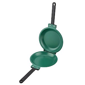 Haofy Double Sided Frying Pan Skillet, Omelette Maker Flip Pan, Non-Stick Flip Folding Fried Egg Pancake Maker for Household Kitchen Cookware