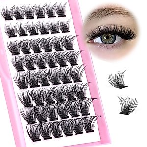 Self Adhesive Eyelashes Lash Clusters DIY Eyelash Extensions 48pcs Self Adhesive Individual Lash Extensions CD Curl Eyelash Clusters Lashes