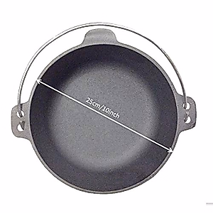 Cuisiland Cast Iron Lip Lid Flat Bottom Dutch Oven 4.5 Quarts