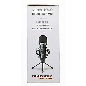 Marantz Professional MPM-1000 - Studio Recording XLR Condenser Microphone with Desktop Stand and Cable – for Podcast and Streaming Projects