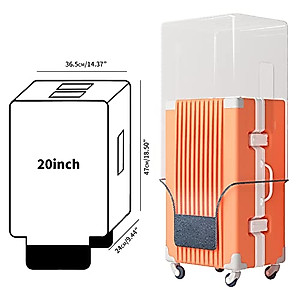 Esholife Clear PVC Luggage Cover Protectors 20 Inch Suitcase Cover for Suitcase TSA Approved 18-21Inch (18.50''H x 14.37''L x 9.44''W)