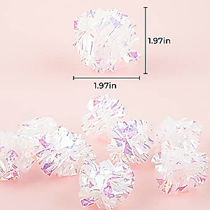 AUEAR, 20 Pack Dye Free Crinkle Balls 2" Mylar Crinkle Balls Sounds Shiny Kitty Glitter Balls for Cats