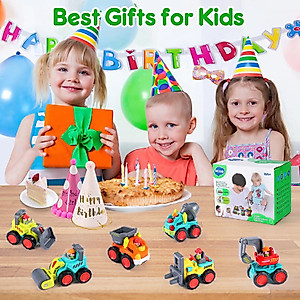 Baby Toy Cars for 1 Year Old Boy Girls Gifts, 6Pcs Mini Construction Truck Toys Push and Go Car for Toddler Age 1-3 Baby Toys 12 18 Months Educational Toys for 1 2 3 Year Old Boy Birthday Gifts