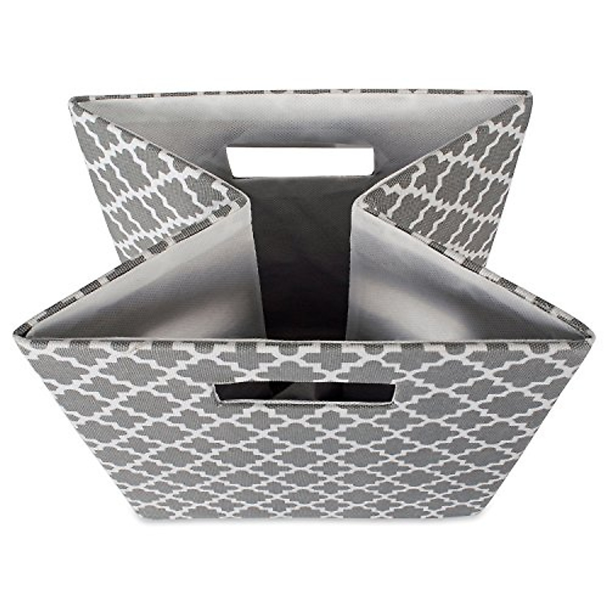 DII Hard Sided Collapsible Fabric Storage Container for Nursery, Offices, & Home Organization, (13x13x13") - Lattice Gray