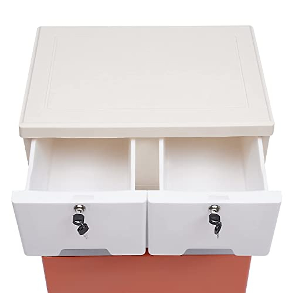 DYRABREST Plastic Dresser Storage Tower, Vertical Clothes Storage Tower Drawers Organizer, Modern Deluxe Closet Drawers Organizer with Wheels for Bedroom Furniture,Home, Office (Type2 with Locks)