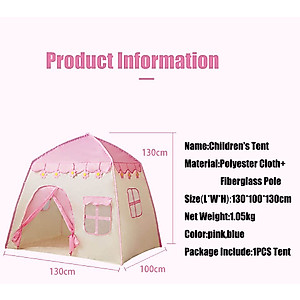 Kids Play Tent Gift, for Girls Boys, Thick Oxford Fabric, Princess Playhouse, Pink Castle, Fairy Tale Tent, Indoor Outdoor, Birthday