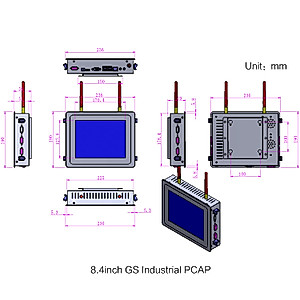 LEANGLE 8.4" 4:3 Industrial Embedded Touch Screen Monitor,Capacitive Touch Screen,no Host, External Host