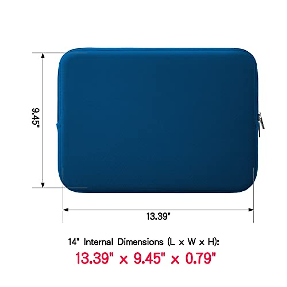 RAINYEAR 14 Inch Laptop Sleeve Case Protective Soft Padded Zipper Cover Carrying Computer Bag Compatible with 14" Notebook Chromebook Tablet Ultrabook (Navy Blue)