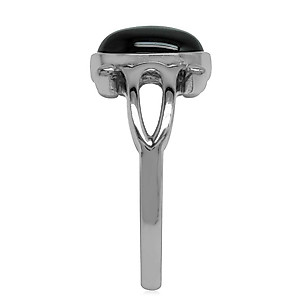 Silvershake Genuine Black Onyx 925 Sterling Silver ViCaratorian Inspired Casual Ring Size 10.25