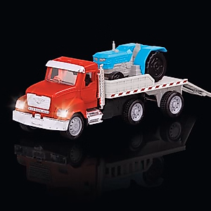 Driven by Battat – 1:24 Scale Telehandler Forklift Toy – Construction Truck Toy with Extendable Crane Arm & More – Realistic Lift Sounds & Lights – Car Toy Gift for Boys & Girls Age 3+