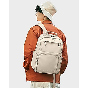 bergsalz White Laptop Backpack For Women Men Travel Backpack Carry On Backpack Casual Daypack Backpacks Lightweigt Waterproof College Essentials Backpack Work Teacher Backpack Purses For Women